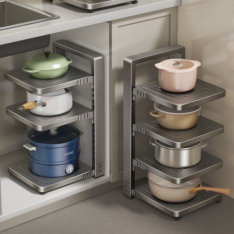 Adjustable Height Kitchen Cupboard Storage Shelf with Dish Rack, Ots ...