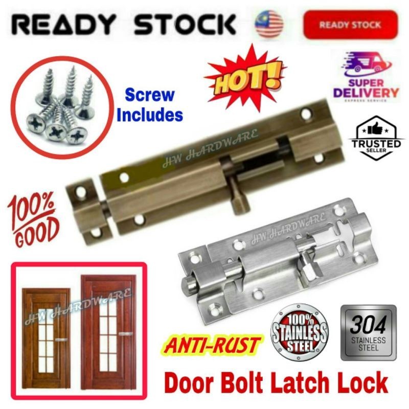 Stainless Steel Door Lock Latch Tower Bolt Door Lock Latch / Gate Fence ...