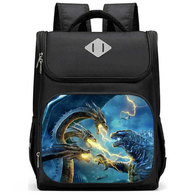 Godzilla Boy Backpack -Kid's Spine Care Student Bag Cartoon Backpack ...
