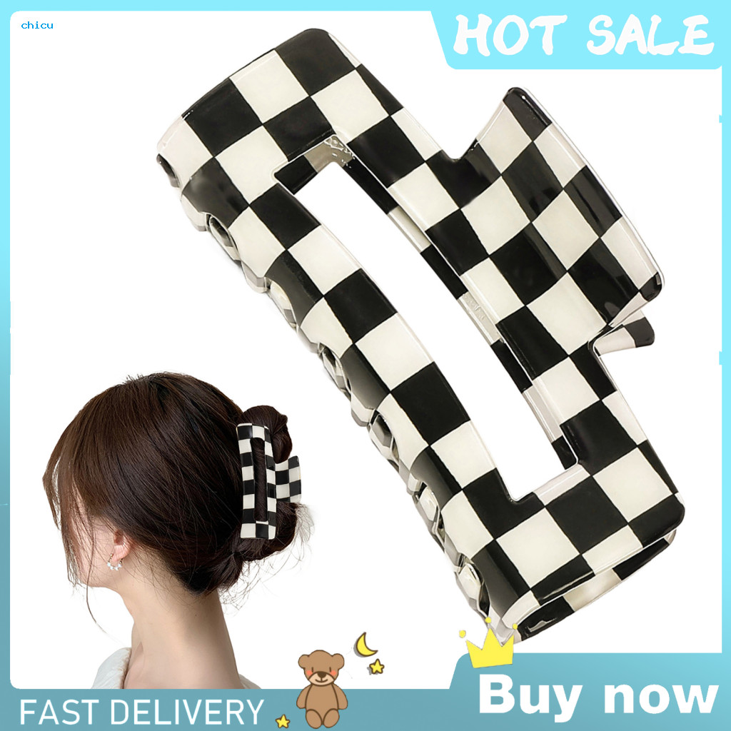 CH Hair Clamp Square Hair Accessory Stylish Plaid Hair Claws Set Strong ...