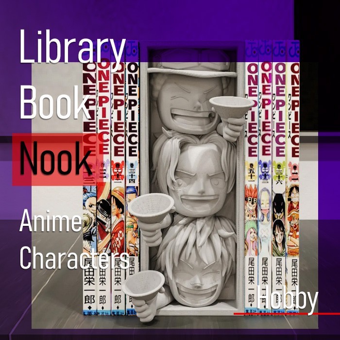 Book Nook ANIME 3D Bookmark Bookend Bookshelf DIY Insert End Shelf ...
