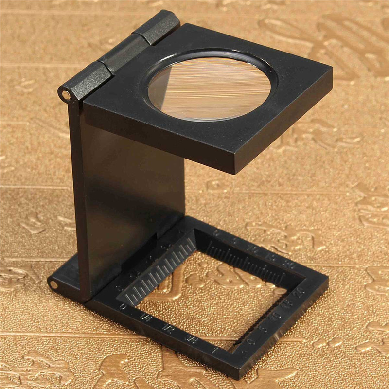 Magnifier 10X Mini Folding 28mm Microscope Loupe with Scale for Textile ...