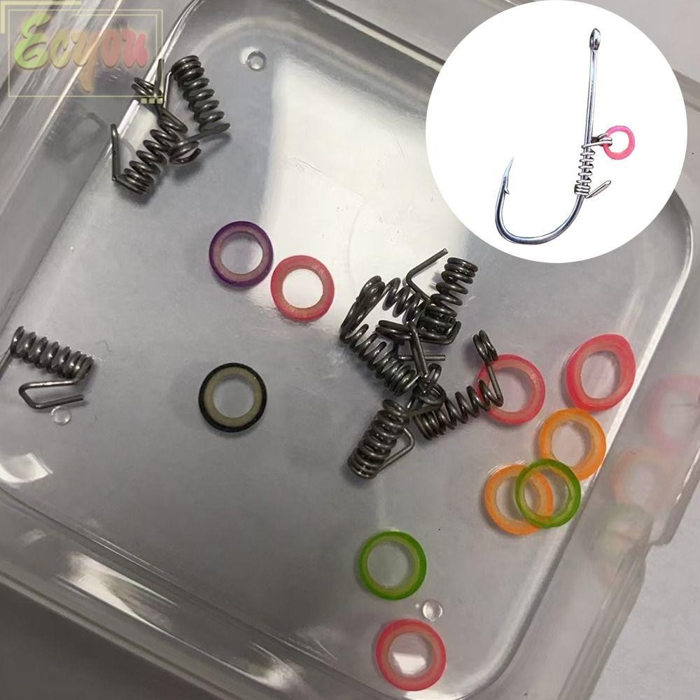ECYOU 10pcs Live Shrimp Bait Hooks Spring, Pickerel Wide Gap High ...