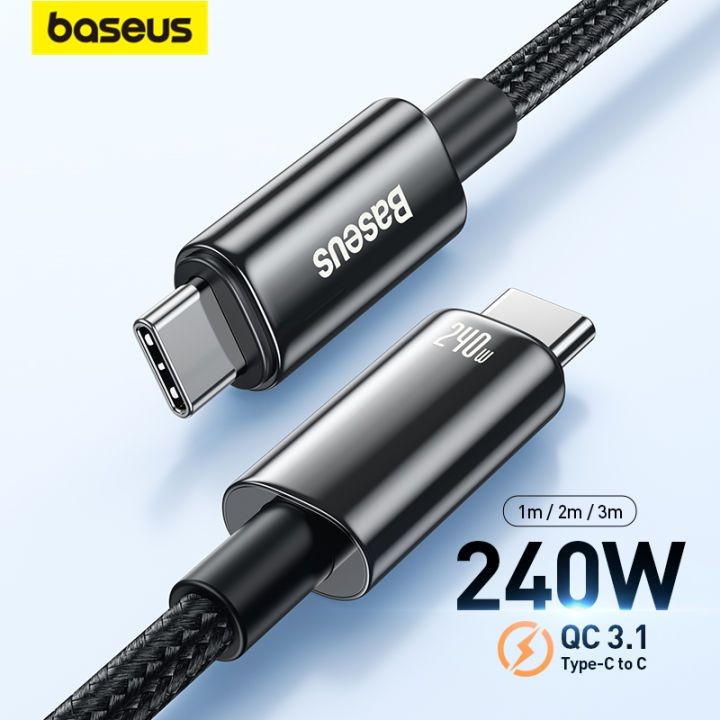 Baseus 240W USB Type C Cable for iP15 PD3.1 Fast Charger Type C Cable | Shopee Malaysia