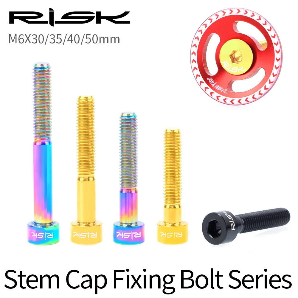 RISK 1PCS M6x30 M6x35 M6x40 M6x50mm Bicycle Headset Bolts Titanium Stem ...