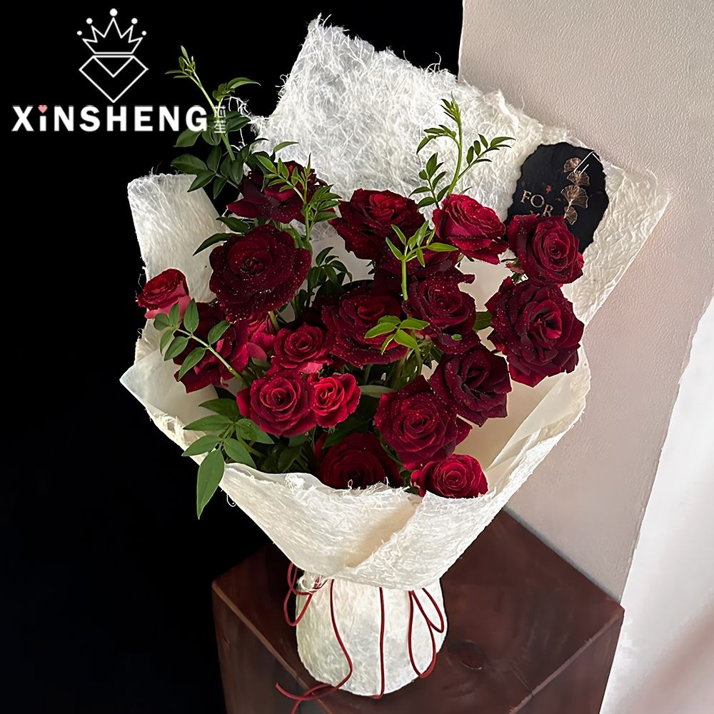 2025新款 女神节礼物芯苼 新版麻丝纤维纸鲜花花束包装纸花艺手工资材diy礼物包装材料Xinmao New Edition Hemp Fiber Paper Flower Bouquet ...