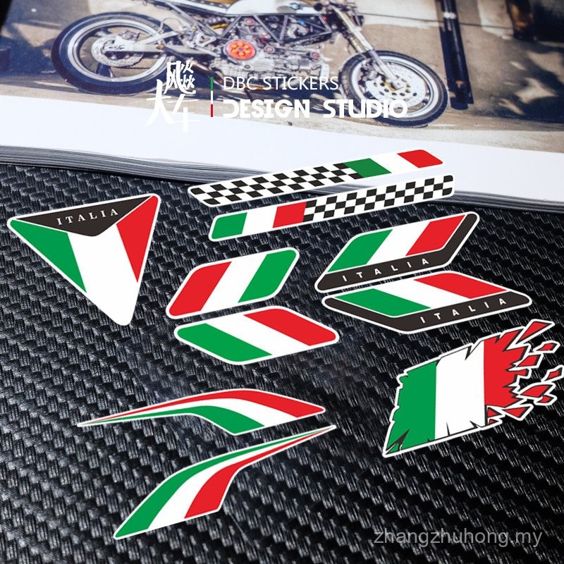 Italian Flag Car Sticker vespa Ducati Apriya Motorcycle Sticker ...