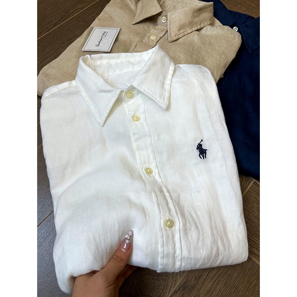 American High-End White Pony Label Shirt Top Women Old Money Style ...