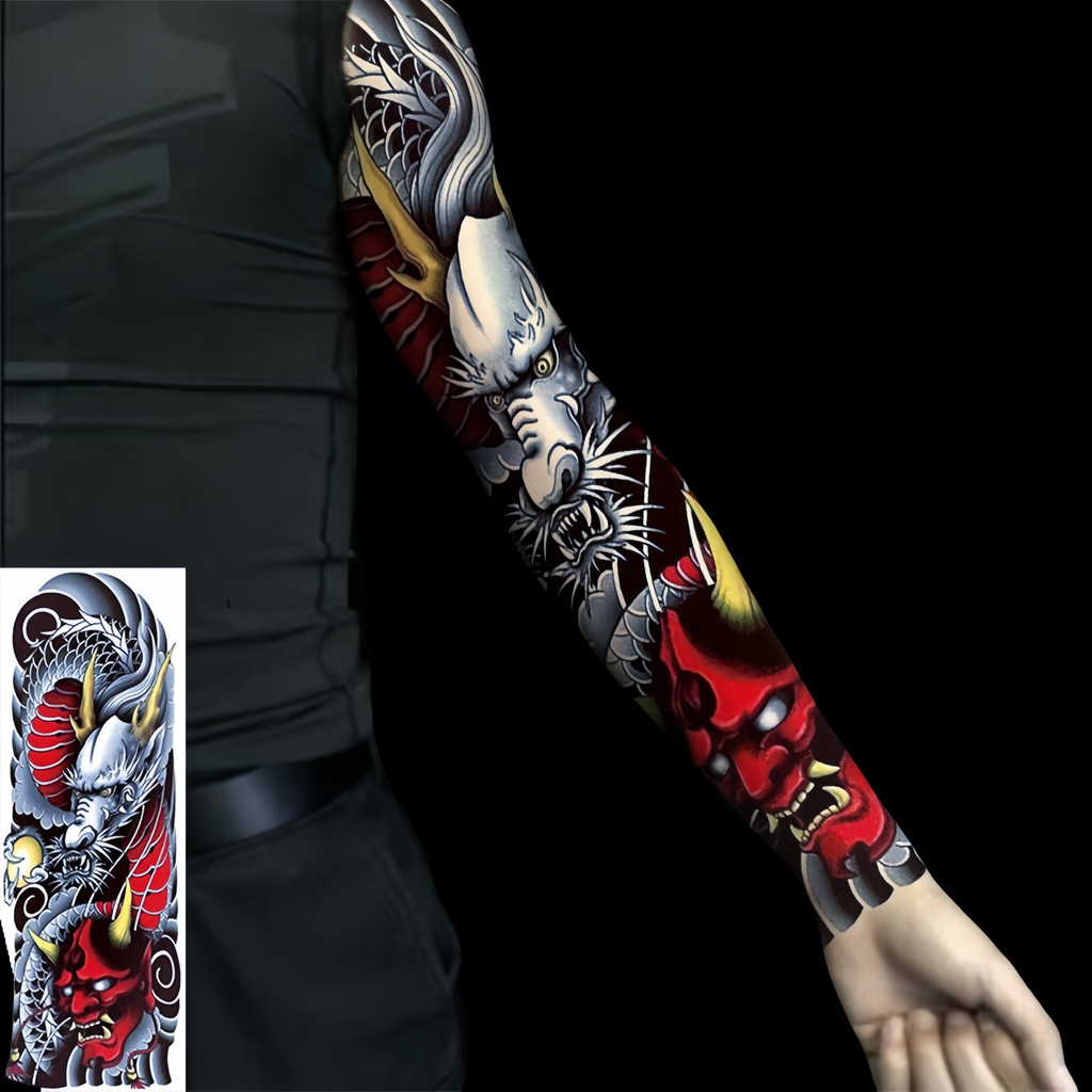 Exquisite Tattoo Stickers 3D Tattoo Half Armor Fashionable Sticky Water ...