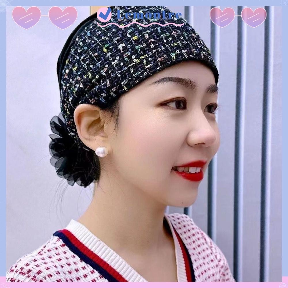 LEMONTRE Muslim Headpiece, Lace Soild Color Muslim Headscarf Cap ...