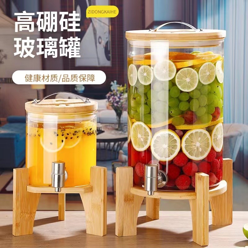 Balang Wain Kaca Borosilikat Tinggi dengan Spigot untuk Membuat Wain ...
