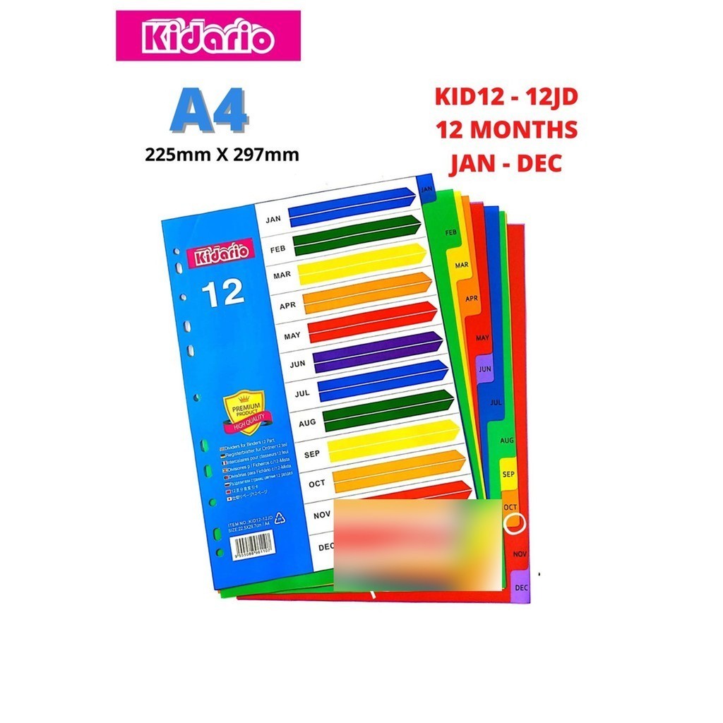 Kidario Index Divider A4 Paper Segmentation Filing Arch File Folder ...