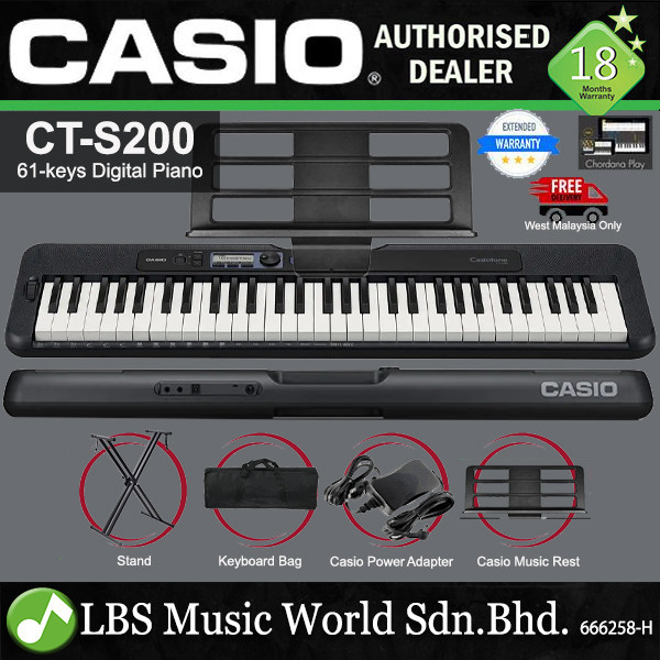 Casio CT-S300 61 Key Casiotone Electric Keyboard Intermediate Package ...