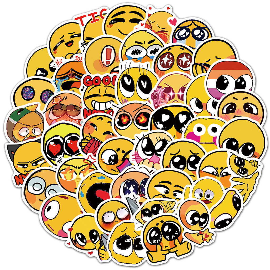 100Pcs/Set Q Funny Smile Emoji Stickers Waterproof DIY Fashion Decals ...