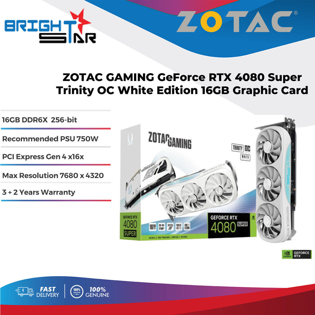 ZOTAC GAMING GeForce RTX 4080 Super Trinity OC White Edition 16GB Graphic Card | Shopee Malaysia