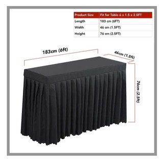 ACEVE DREAM READY STOCK 6x1.5FT Pleated Box IBM Table Cover Skirting ...