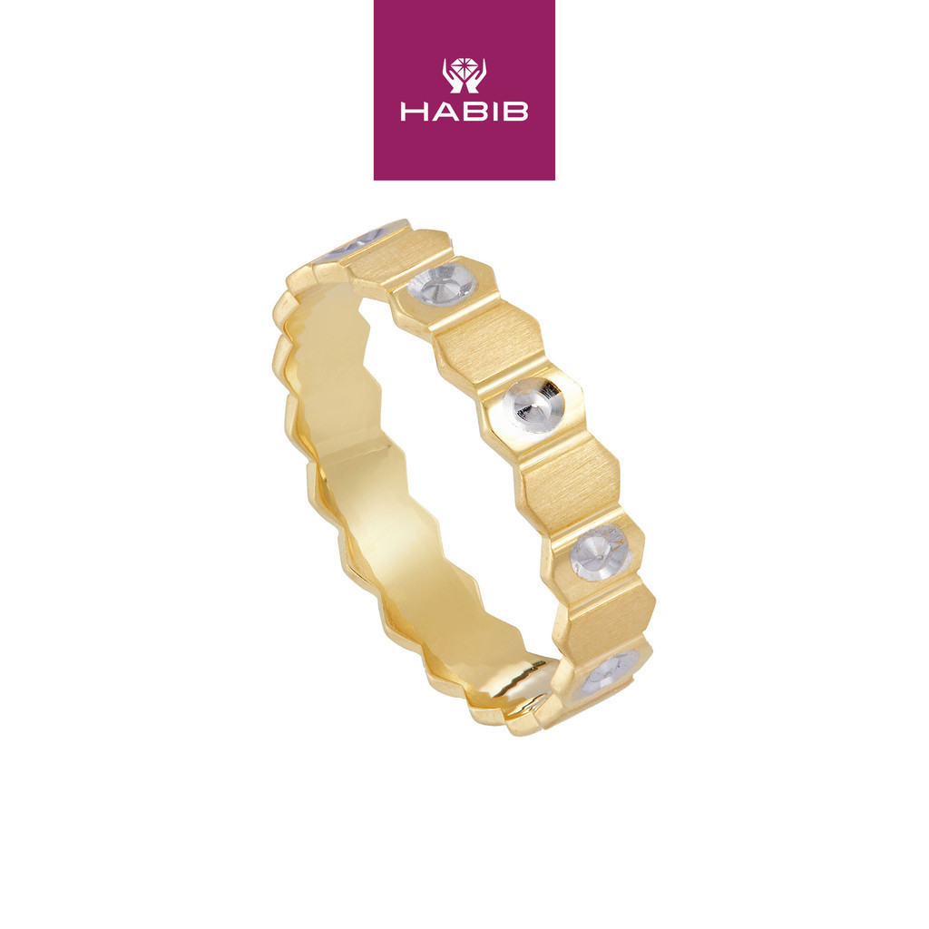 HABIB 375/9K Yellow and White Gold Ring WAA1335-YW | Shopee Malaysia