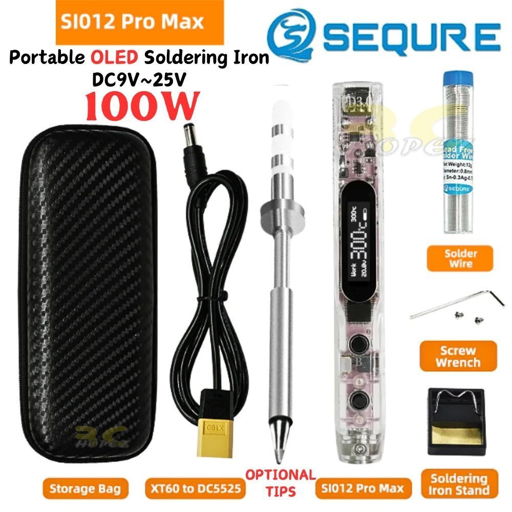 SEQURE SI012 Pro Max Portable OLED Soldering Iron 100W With LED Light ...