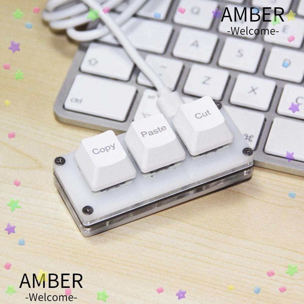 AMBER1 3 Key|Keyboard, Copy/Paste/Cut Programmable Mini Office Keypad ...