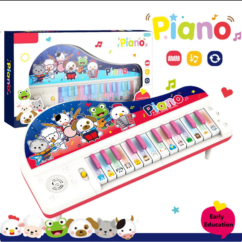 Music Piano Toys with Cute Animals Sound Keyboard Mainan Muzik Piano ...
