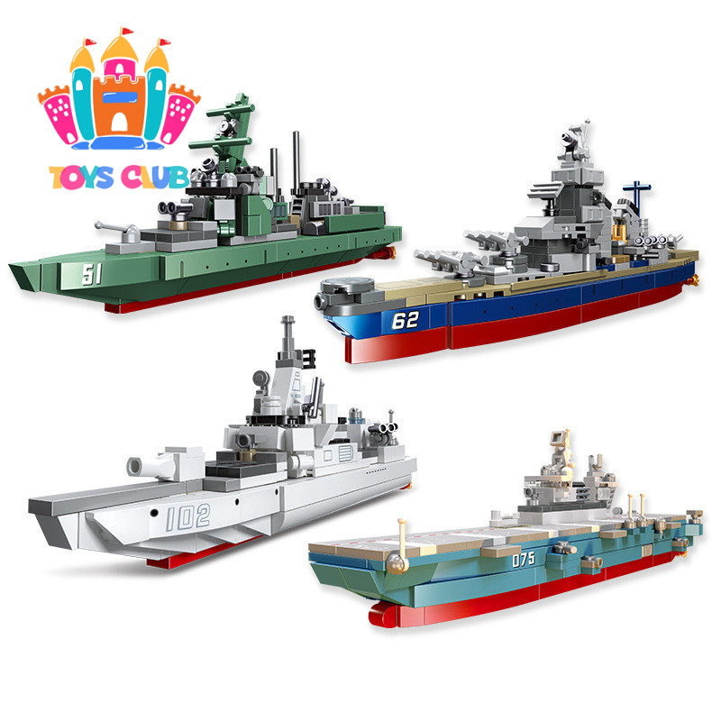 MILITARY SHIP BUILDING BLOCKS DESTROYER BOAT WARSHIP BRICKS MODEL WW2 ...