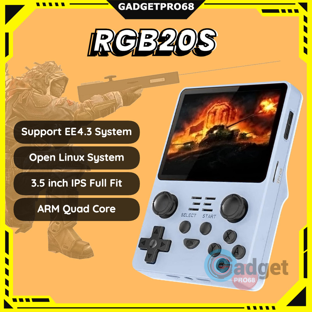 [MSIA STOK] Original POWKIDDY RGB20S Handheld Game Console Retro Game Open Source System RK3326 ...