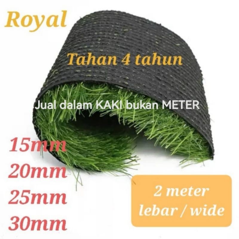 2m x 25m ARTIFICIAL GRASS CARPET RUMPUT KARPET PREMIUM RUMPUT TIRUAN ...