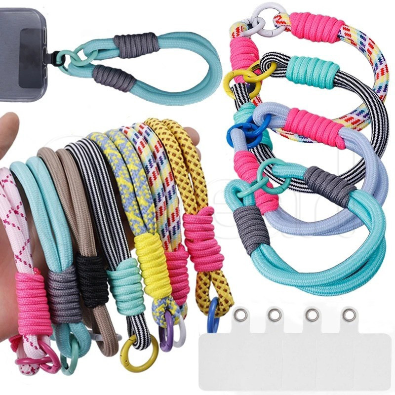 Colorful Braided Rope Phone Wrist Strap - Mobile Phone Short Hanging ...