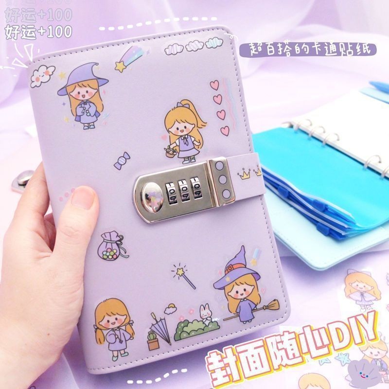 A5 loose leaf password lock notebook with lock, exquisite and creative ...