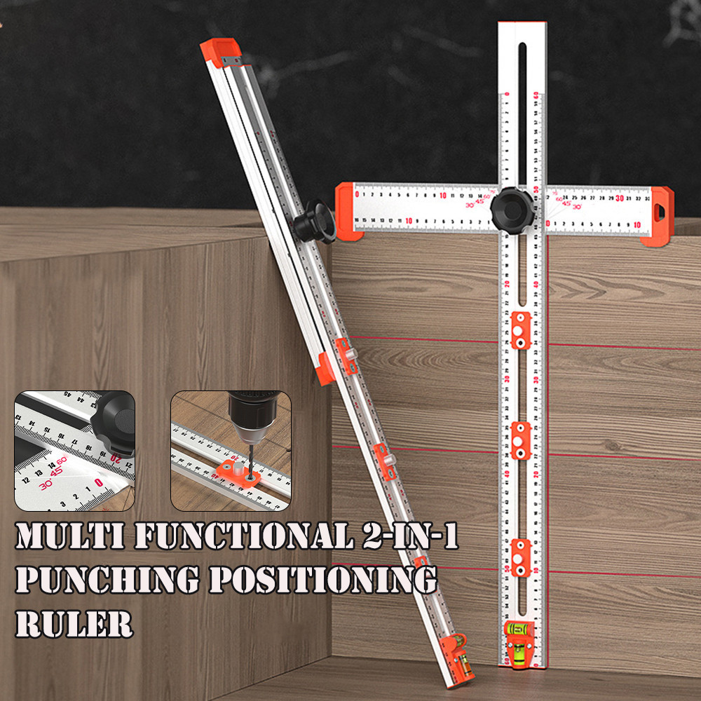 Aluminum Alloy T-Square Measuring Ruler Clear Scale Adjustables Ruler ...