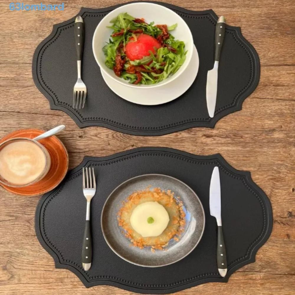 LOMBARD Tableware Mat, Oval Waterproof Retro Placemat, Tablemat Non ...