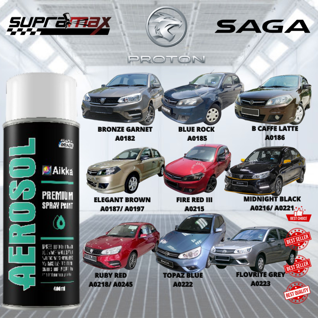 [Proton SAGA] Supramax Aikka Touch Up Paint/ Aerosol Spray 2K Paint ...