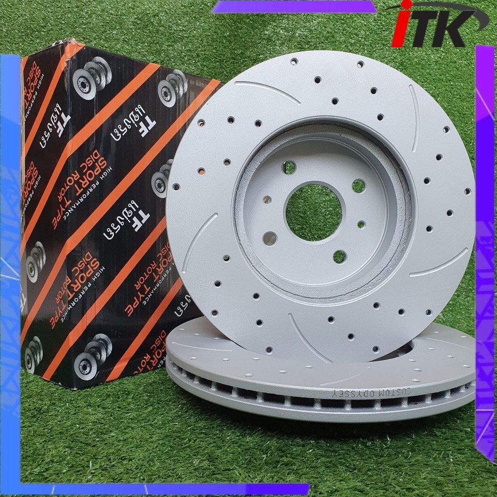 🔥 ORIGINAL TF SLOTTED & DRILLED DISC ROTOR (FRONT)FOR CUSTOM ODYSSEY ...