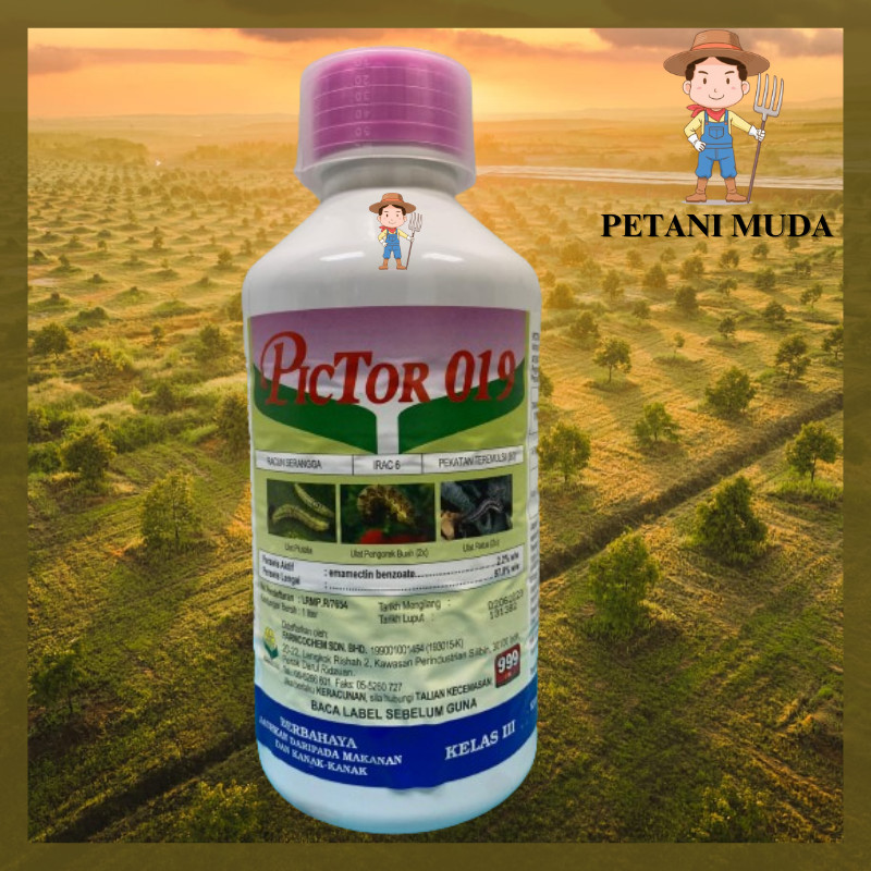 [ORIGINAL] 1L PICTOR 019 FARMCOCHEM Emamectin Benzoate 2.15% Racun Serangga/Ulat Pengorek buah ...