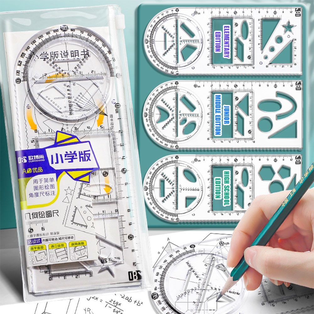 Geometric Ruler Drawing Ruler Plastic Template Ruler Measuring Ruler ...