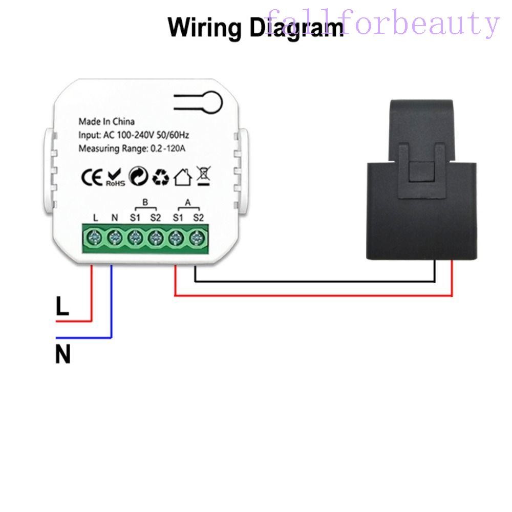 FALLFORBEAUTY WiFi Smart Electricity Meter, Single/Dual Channel AC110V ...