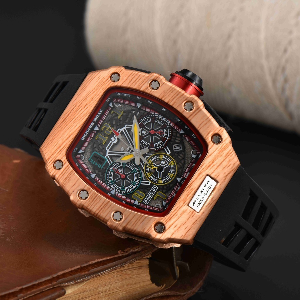New Richard Quartz Movement Barrel Type Fashion Sports Waterproof Swed ...
