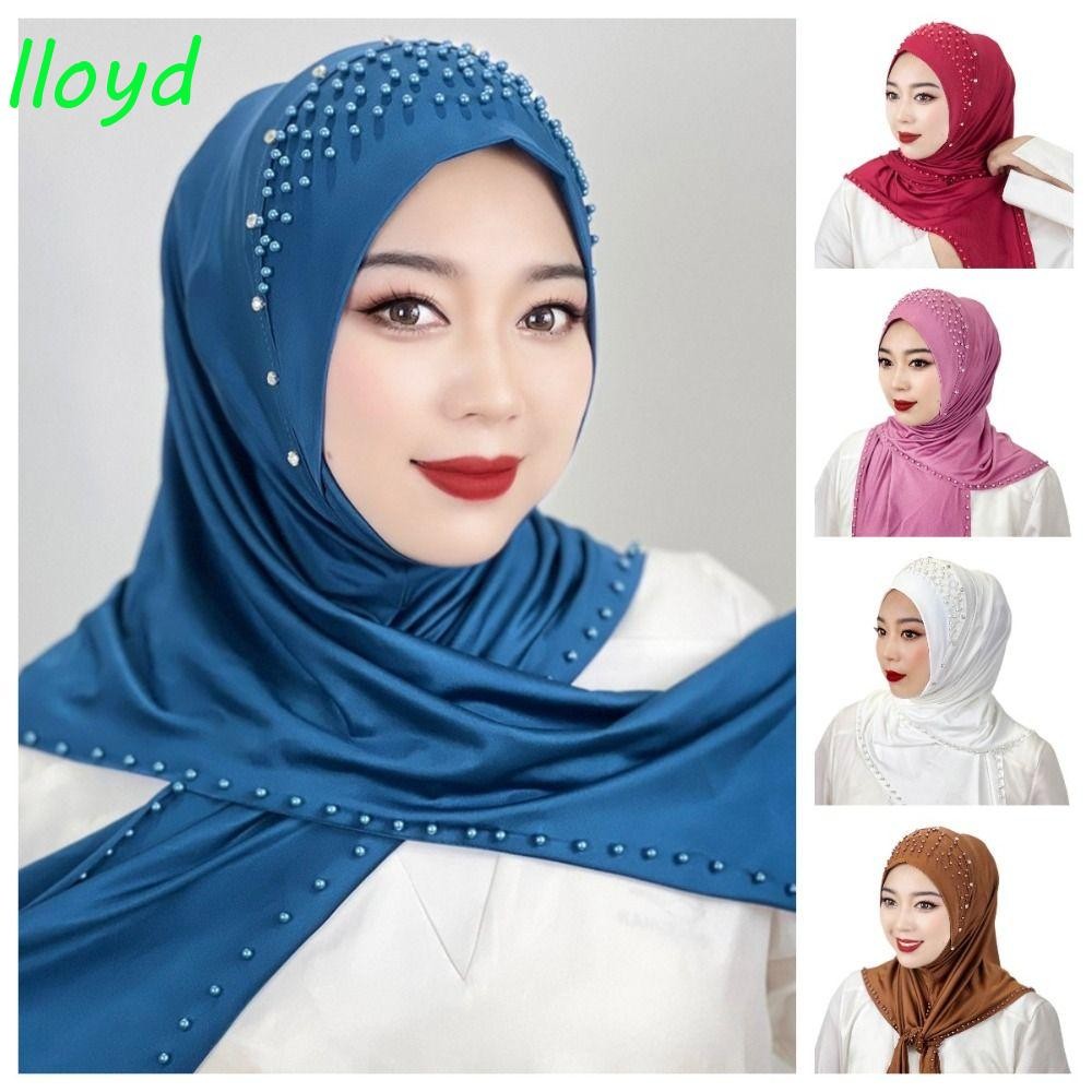 LLOYD Muslim Hijab, Beaded Solid Color Arabic Hijab Hats, Hijab Inner ...