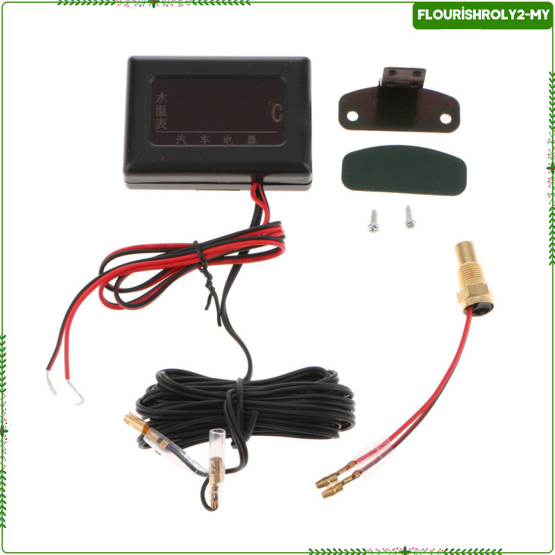 [Flourish] 12V-24V Water Temp Temperature Gauge Meter with Sensor ...