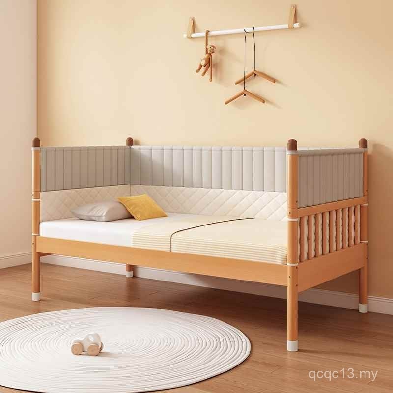 Pagar Ditinggikan Katil Kanak-Kanak Kayu Beech Pejal Dilebar Tepi Katil ...