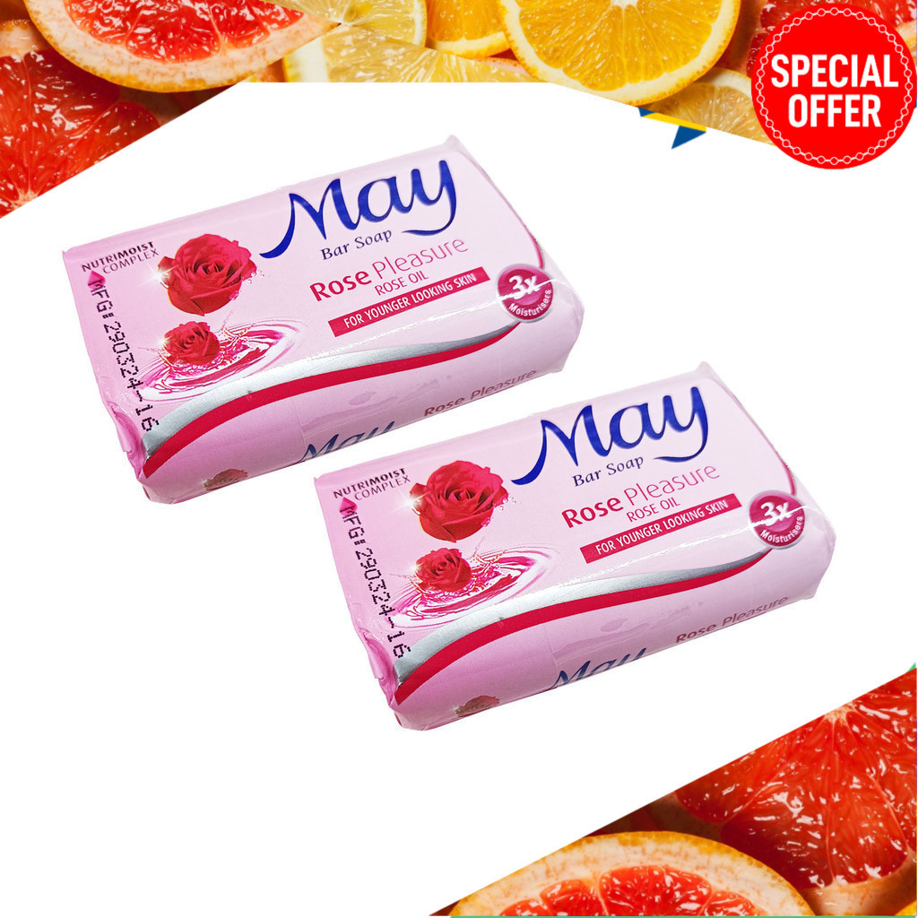 (2pcs/pack) Sabun Mandi May, Sabun May Rose Pleasure Bar Soap with Rose ...