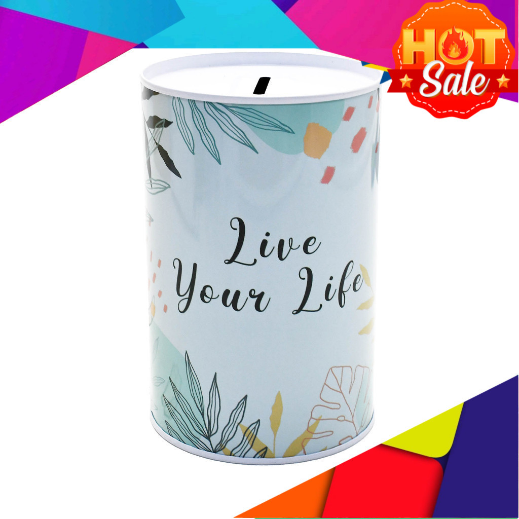 Tabung Syiling, Tabung Duit Syiling, Metal Coin Box With Leaf Design ...