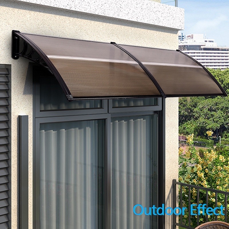 Polycarbonate Brown Awning Door Window Rain Cover Sun Shade Balcony ...