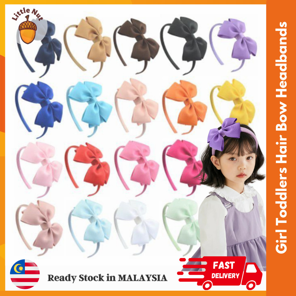 Little Nut Girl Toddlers Hair Bow Headbands Kids Sweet Bow Hairband ...