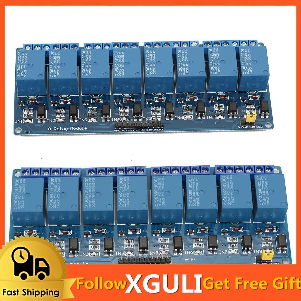 Xguli 8 Channel Relay Module with Optocoupler Isolation Blue Board PLC for Control | Shopee Malaysia