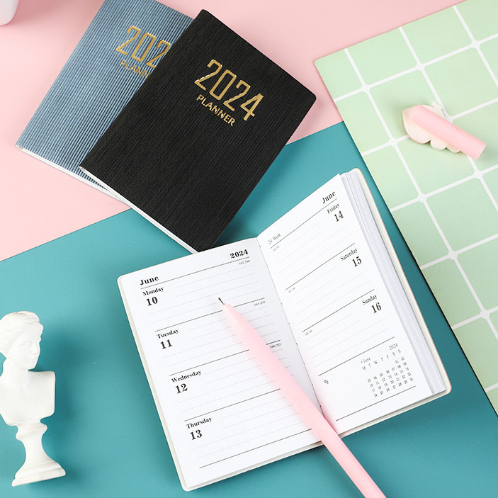 Daily Notebook 2024 PU Leather Notebook Planner 365 Days A7 - MK24 ...