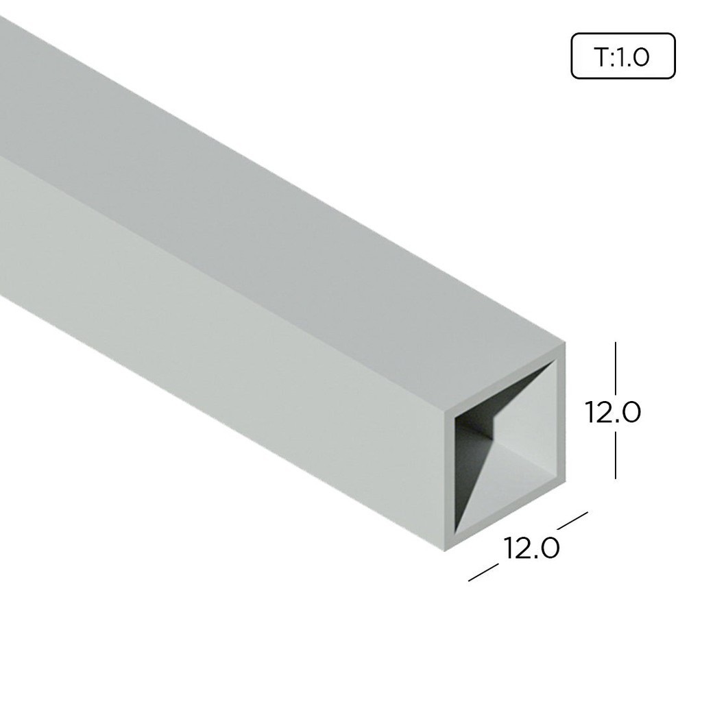 12mm x 12mm Aluminium Extrusion Square Hollow Frame Profile Thickness 1 ...