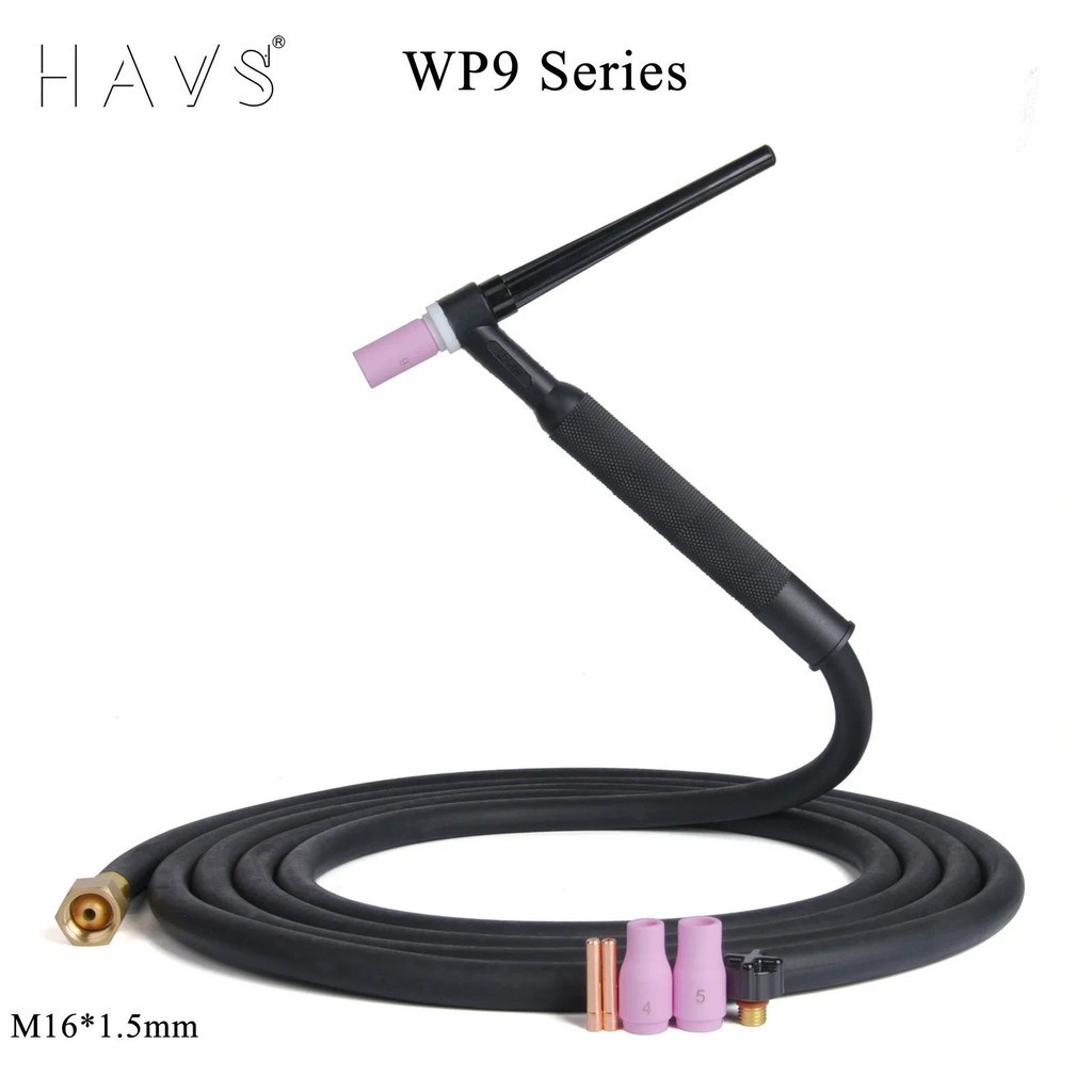 4M/13Ft WP9 WP9F WP9FV TIG Welding Torch Gas-Electric Integrated Rubber Hose Cable Wires M16*1 ...
