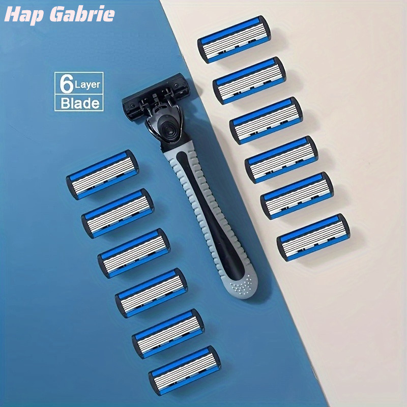 Manual shaver/Men's Razor Replacement Head/6-layers Manual Razor Blades ...