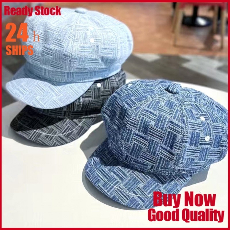 Newsboy Cap Hat Women's Korean Style Retro Do the Old Cowboy Octagonal ...